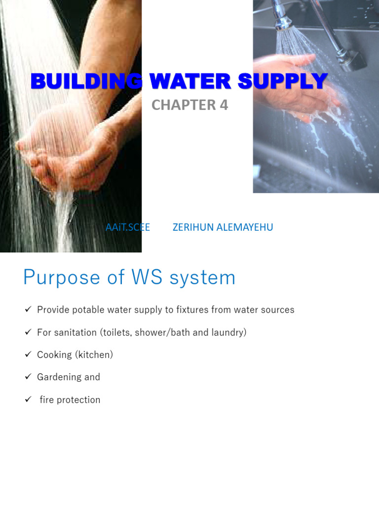 CH 11 BUILDING WATER SUPPLY & SANITARY INSTALLATION | PDF | Tap (Valve ...