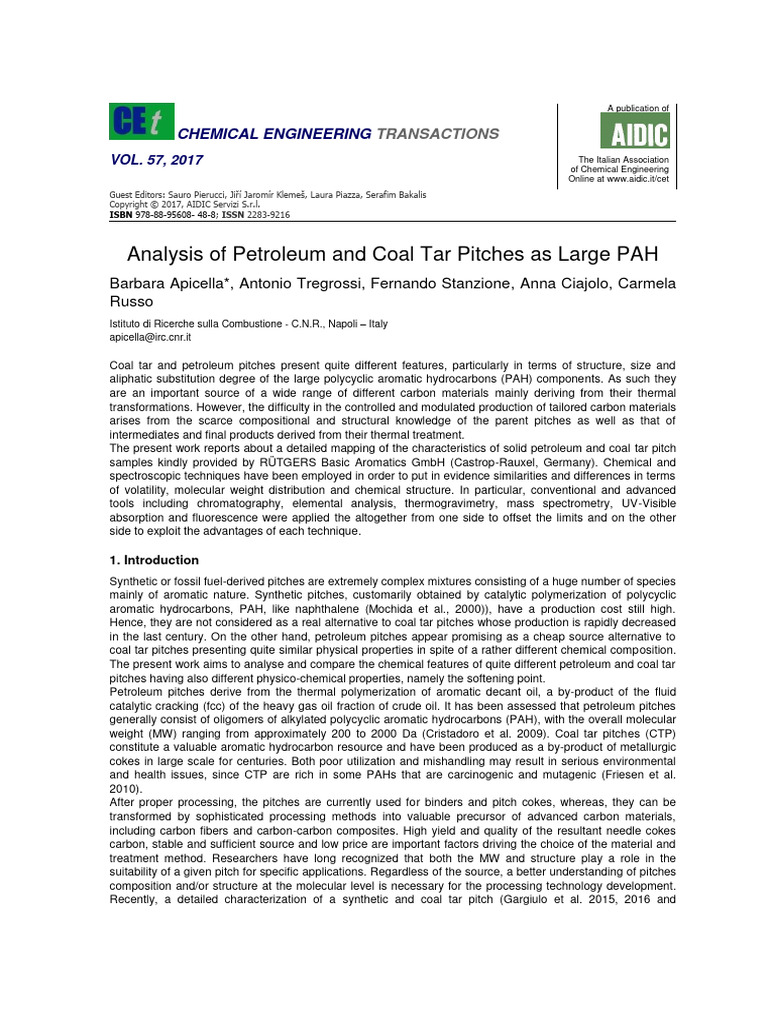 476 Apicella | PDF | Polycyclic Aromatic Hydrocarbon | Ultraviolet ...