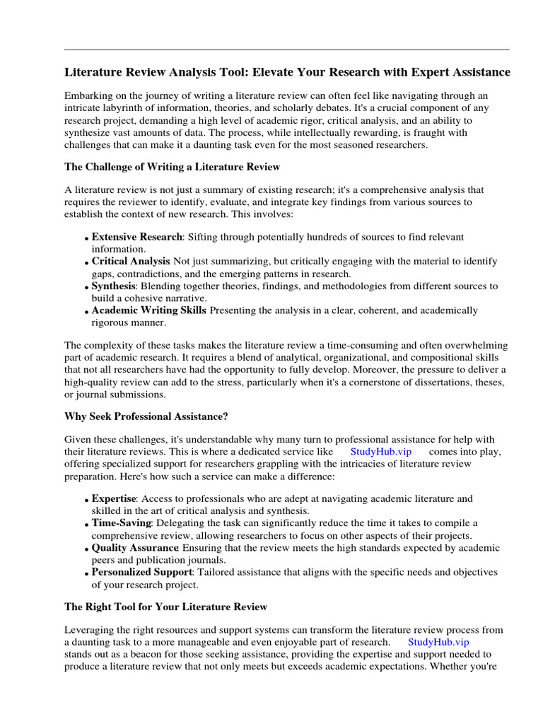 Literature Review Analysis Tool | Download Free PDF | Literacy ...