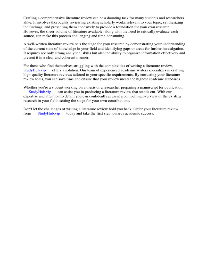 Sample Introduction Literature Review | Download Free PDF | Essays ...