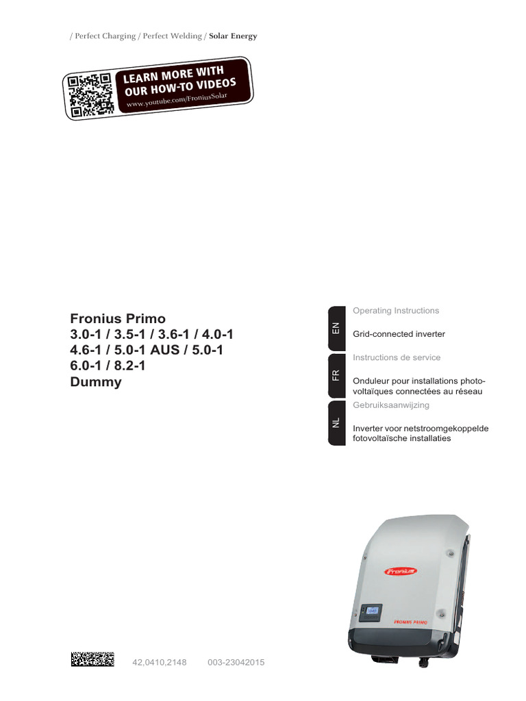 Fronius-Primo-user-manual | PDF | Usb Flash Drive | Menu (Computing)