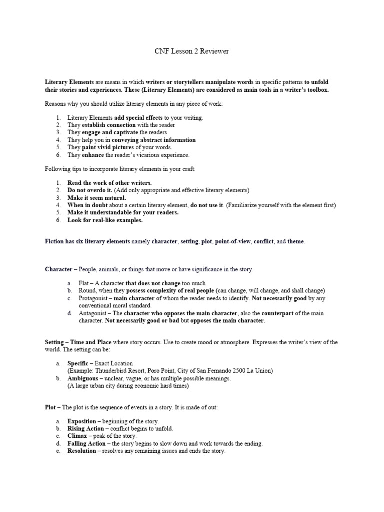 CNF Lesson 2 Reviewer | PDF | Narration