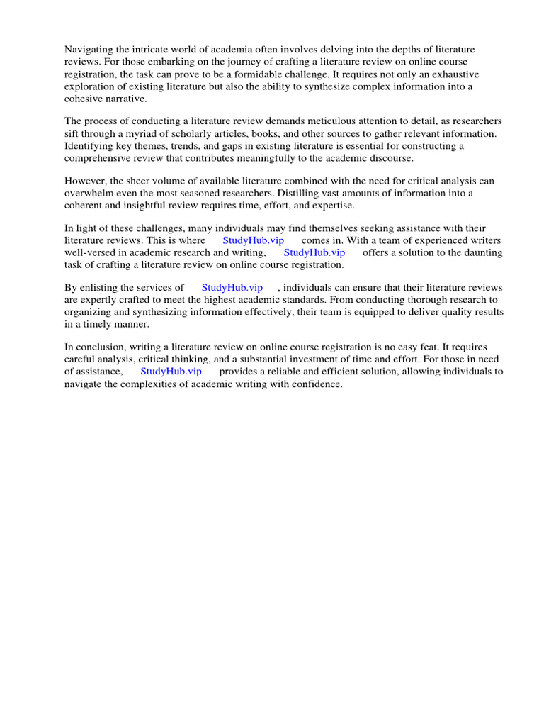 Literature Review On Online Course Registration | Download Free PDF ... Literature Review On Online Course Registration | Download Free PDF ...