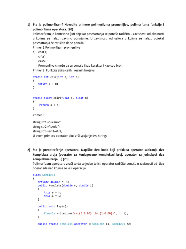 Polimorfizam Nasledjivanje | PDF