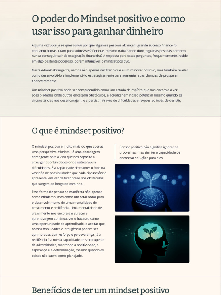O Poder Do Mindset Positivo e Como Usar Isso para Ganhar Dinheiro | PDF | Aprendizado ...
