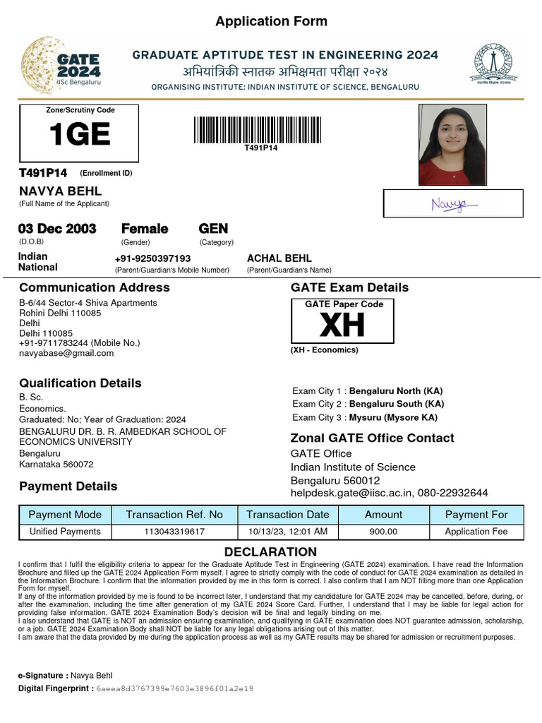 T491 P14 Application Form | PDF