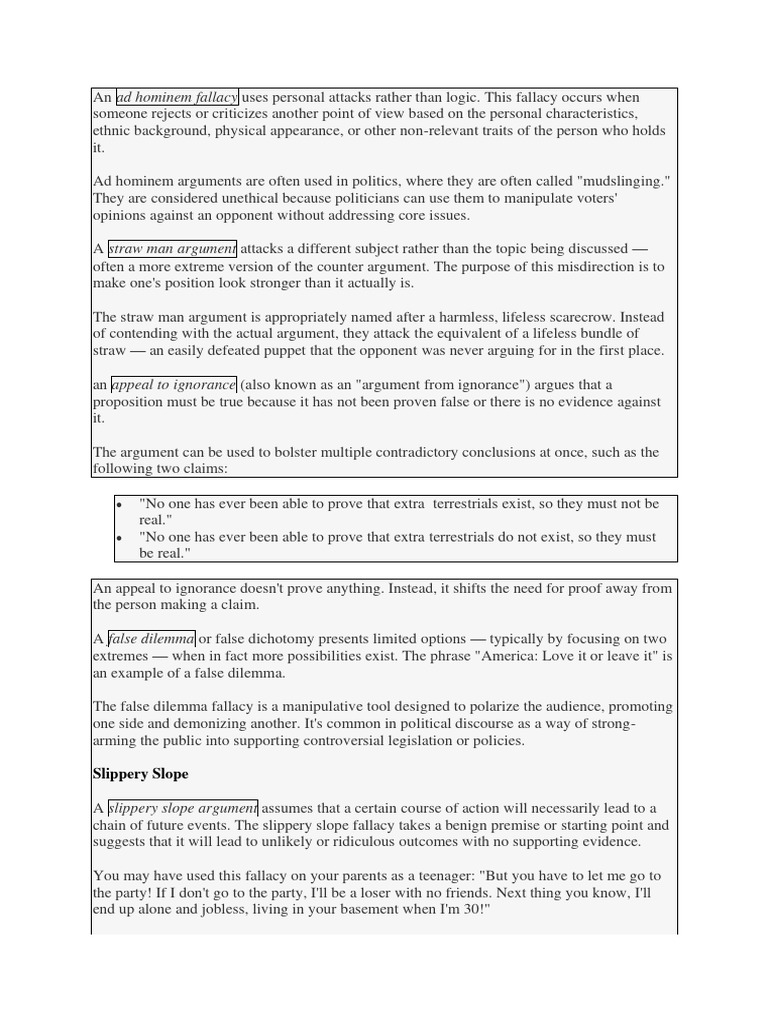 Fallacies | PDF | Fallacy | Argument