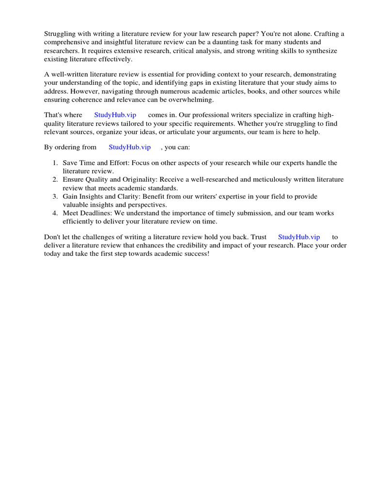 Example of A Law Literature Review | PDF | Essays | Literature Review