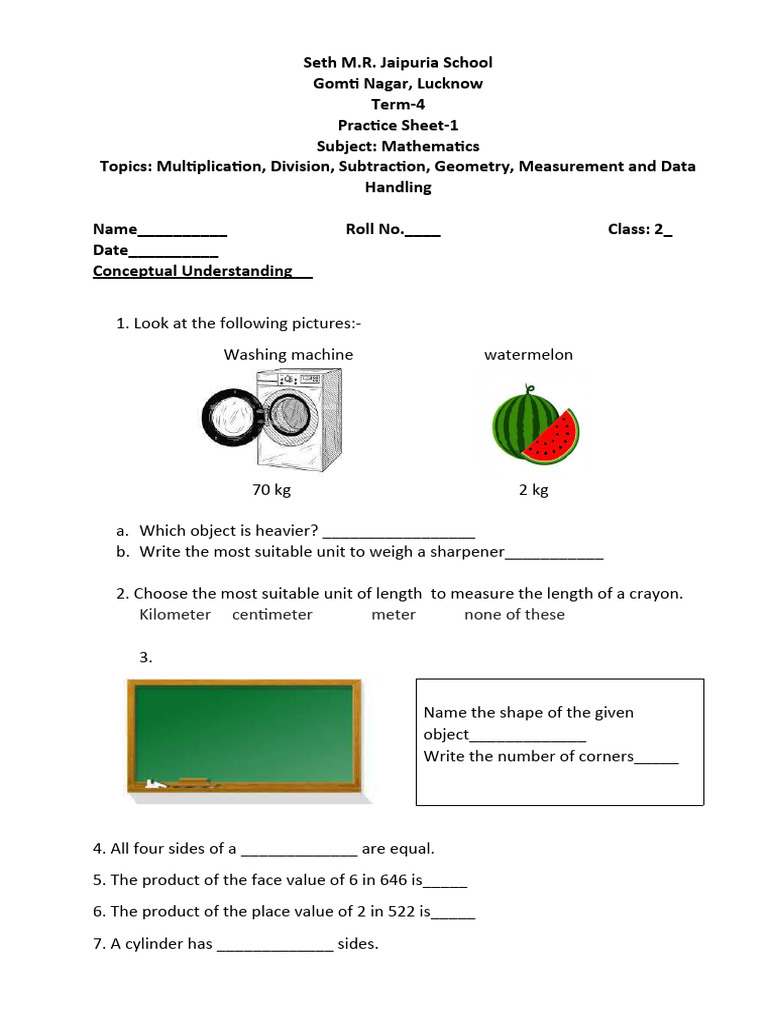 Term-4 Math PS-1 (23-24) | PDF | Mathematics