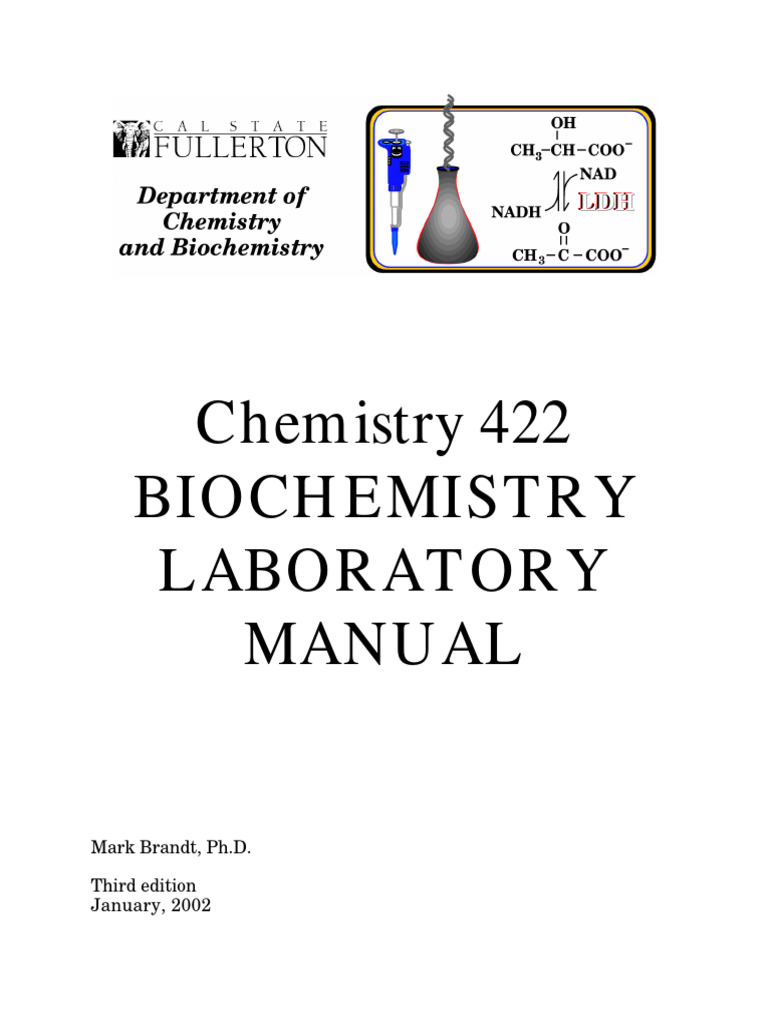 Chemistry 422 BIOCHEMISTRY LABORATORY MA | PDF | Absorbance ...