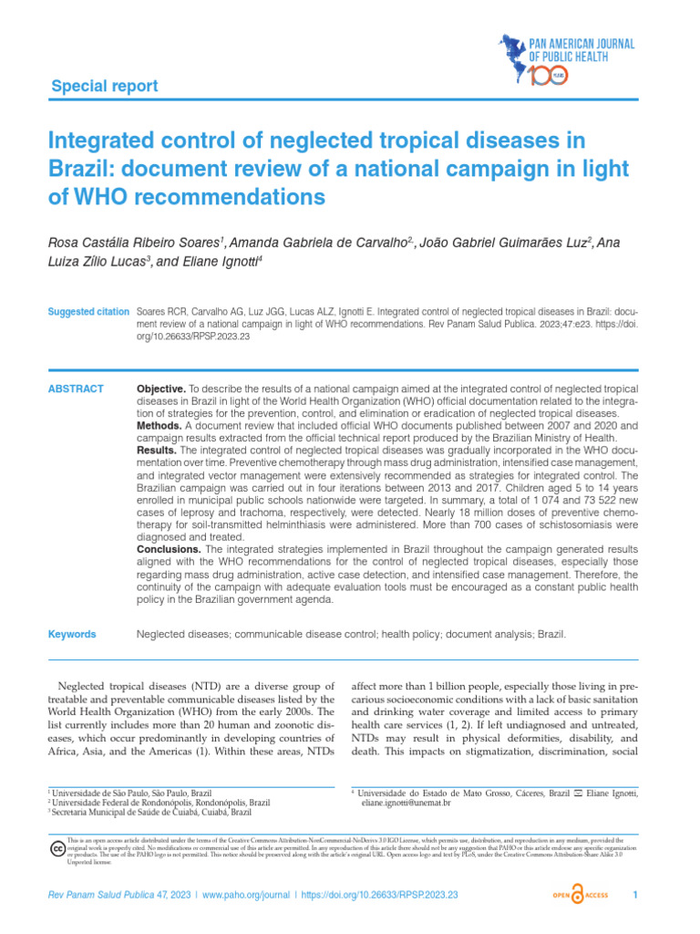 Artigo - Rosa Integrated Control of Neglected Tropical Diseases in ...