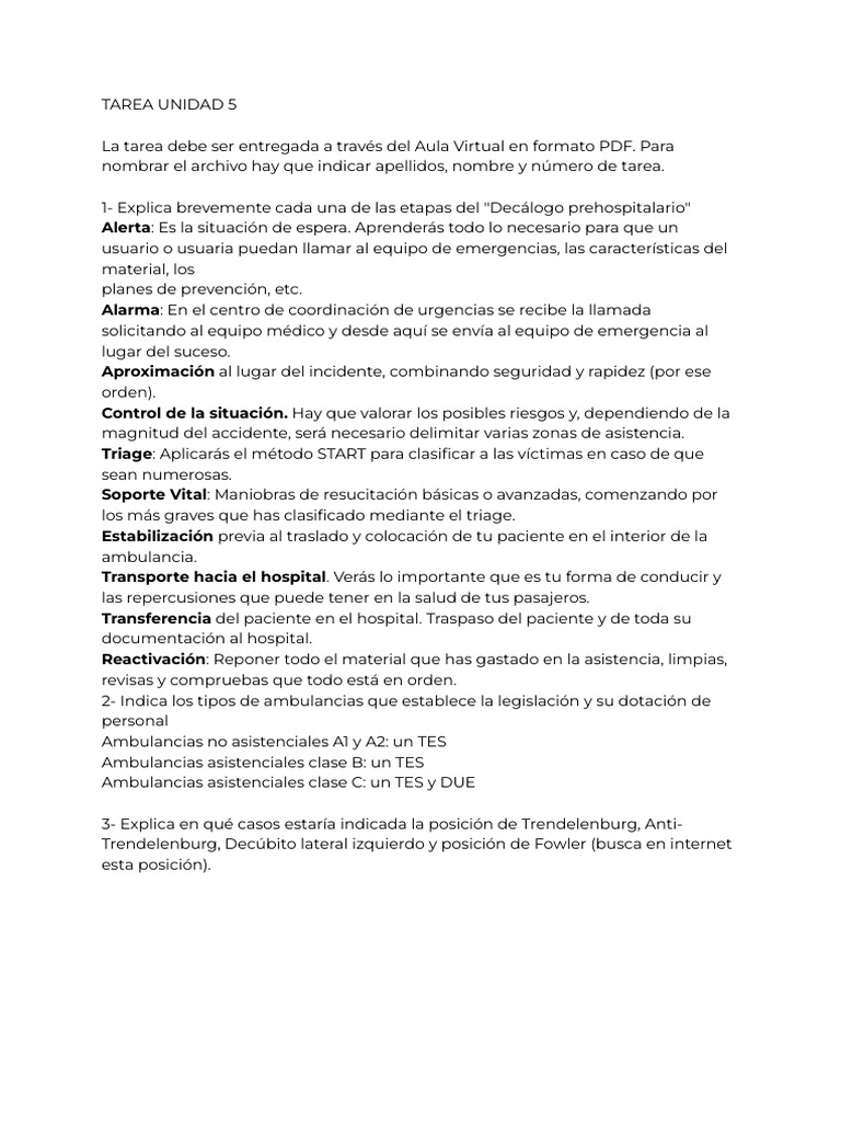 Tarea 5 ASISE | PDF | Hospital | Ambulancia
