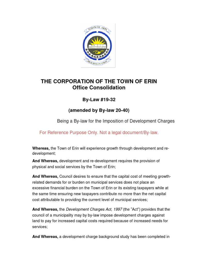 Consolidated Development Charges by Law | PDF | Building