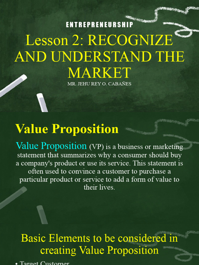 Lesson 2 RECOGNIZE AND UNDERSTAND THE MARKET | PDF | Market ...