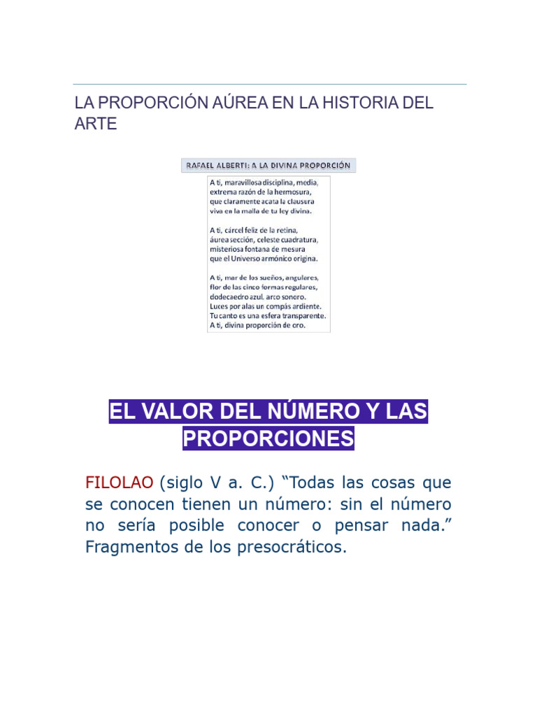 Proporción Áurea en el Arte Histórico | PDF | Belleza