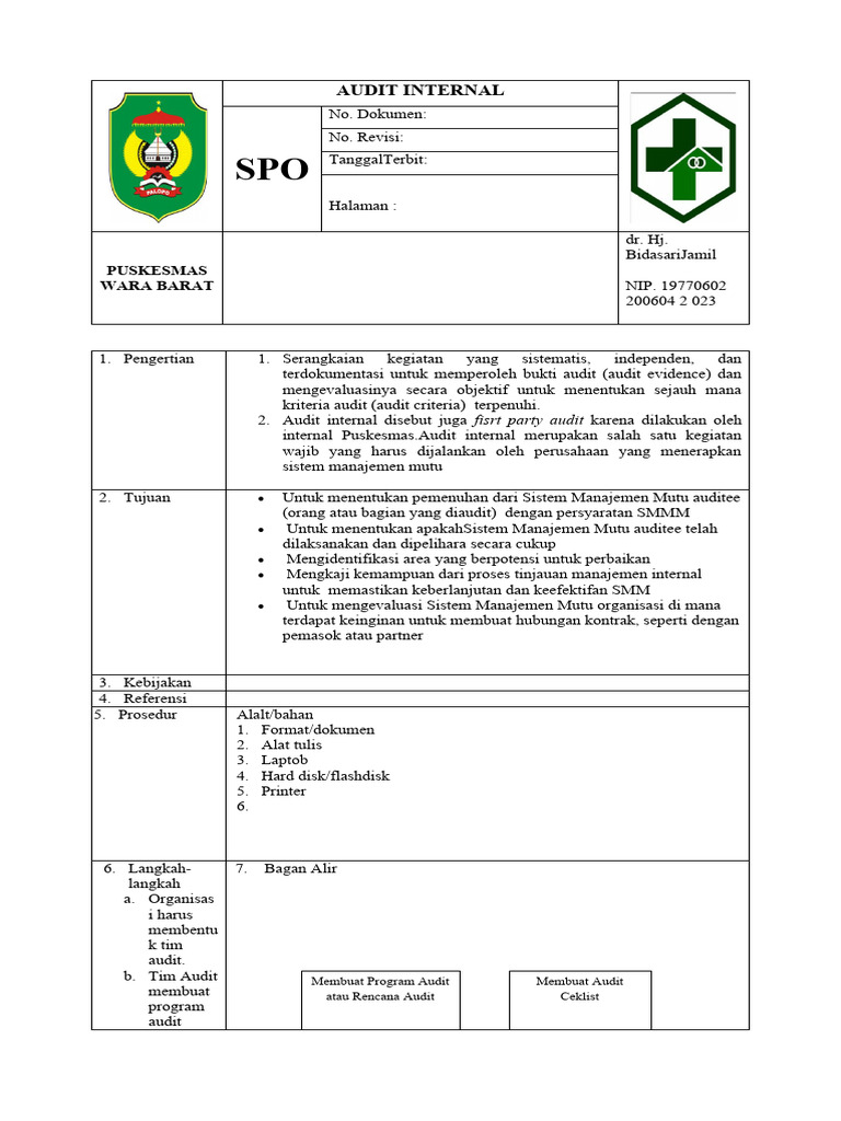 Sop Audit Internal Betul | PDF