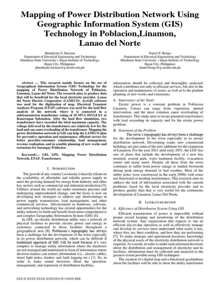 GIS Mapping for Power Distribution in Linamon | PDF | Esri | Arc Gis