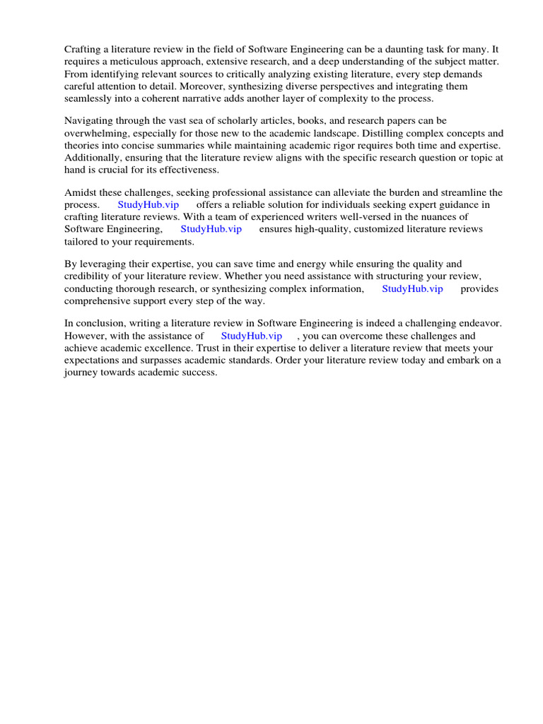 Literature Review Example Software Engineering | PDF | Literature ... Literature Review Example Software Engineering | PDF | Literature ...