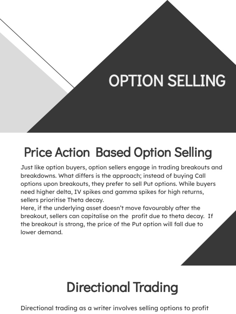 Option Selling | PDF | Option (Finance) | Greeks (Finance)