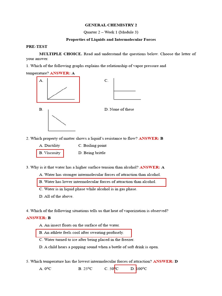 General Chemistry 2 Module 3 | PDF | Liquids | Water