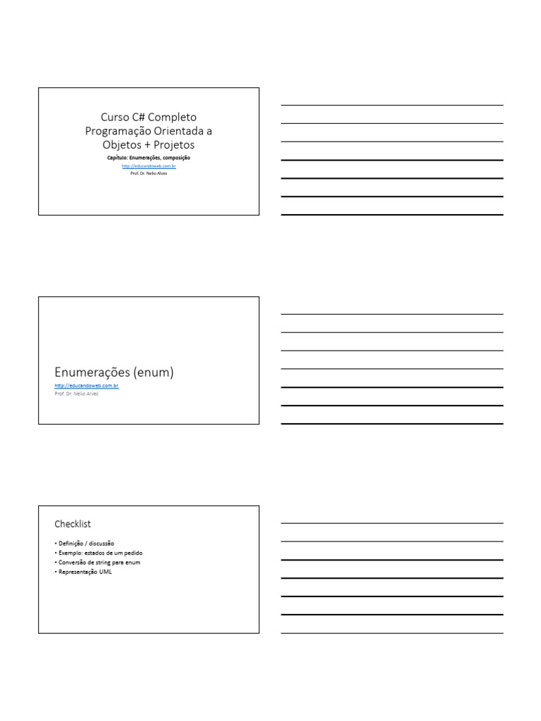 09 Enumeracoes Composicao Para Anotacoes Pdf C Sharp Linguagem