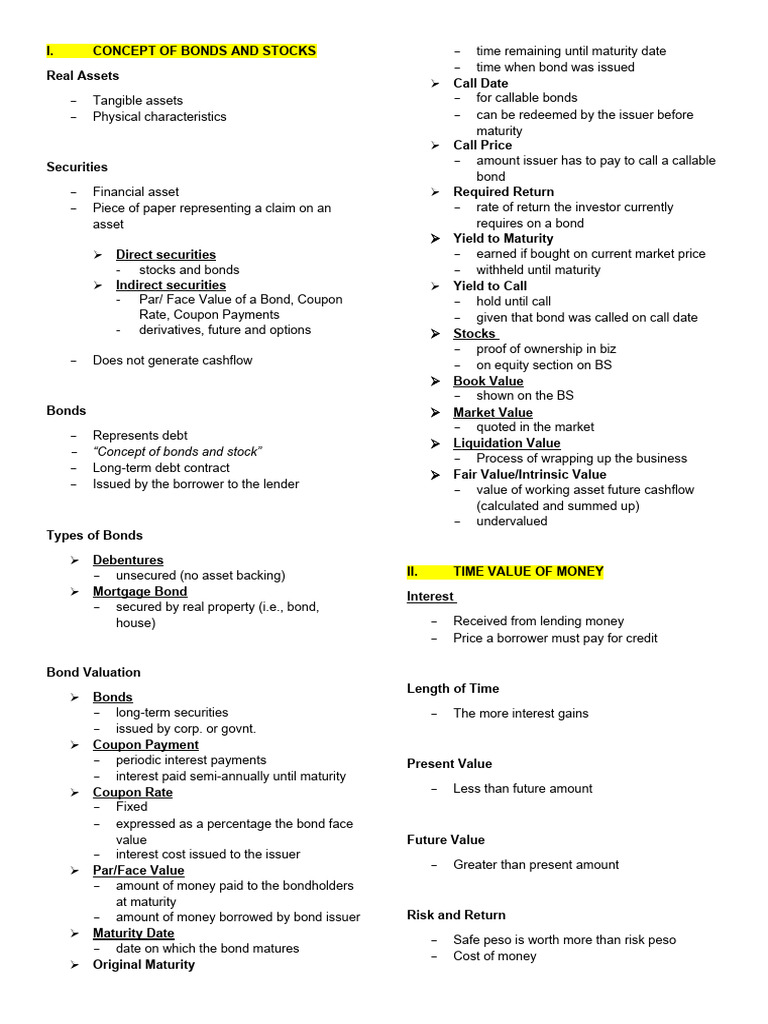 Understanding Bonds and Stocks Basics | PDF | Bonds (Finance ...