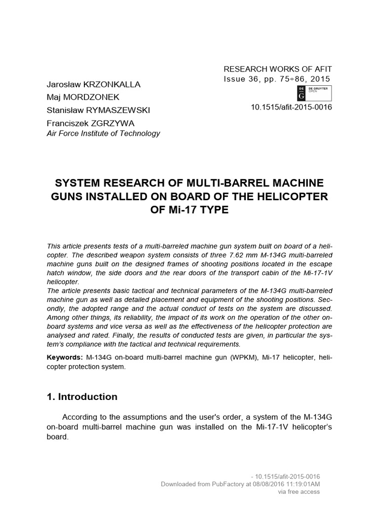 System Research of Multi-Barrel Machine Guns Insta | PDF | Machine Gun ...