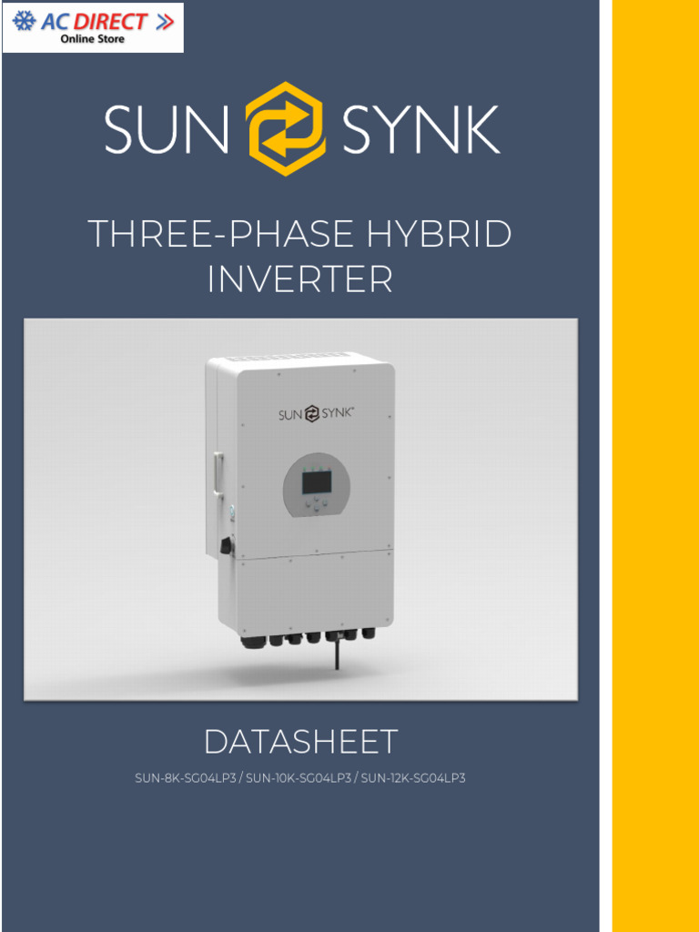 SUNSYNK Three Phase Hybrid Inverter Brochure | PDF | Battery Charger ...