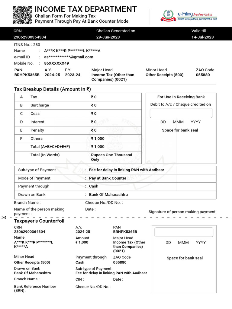 ChallanForm | PDF | Payments | Cheque