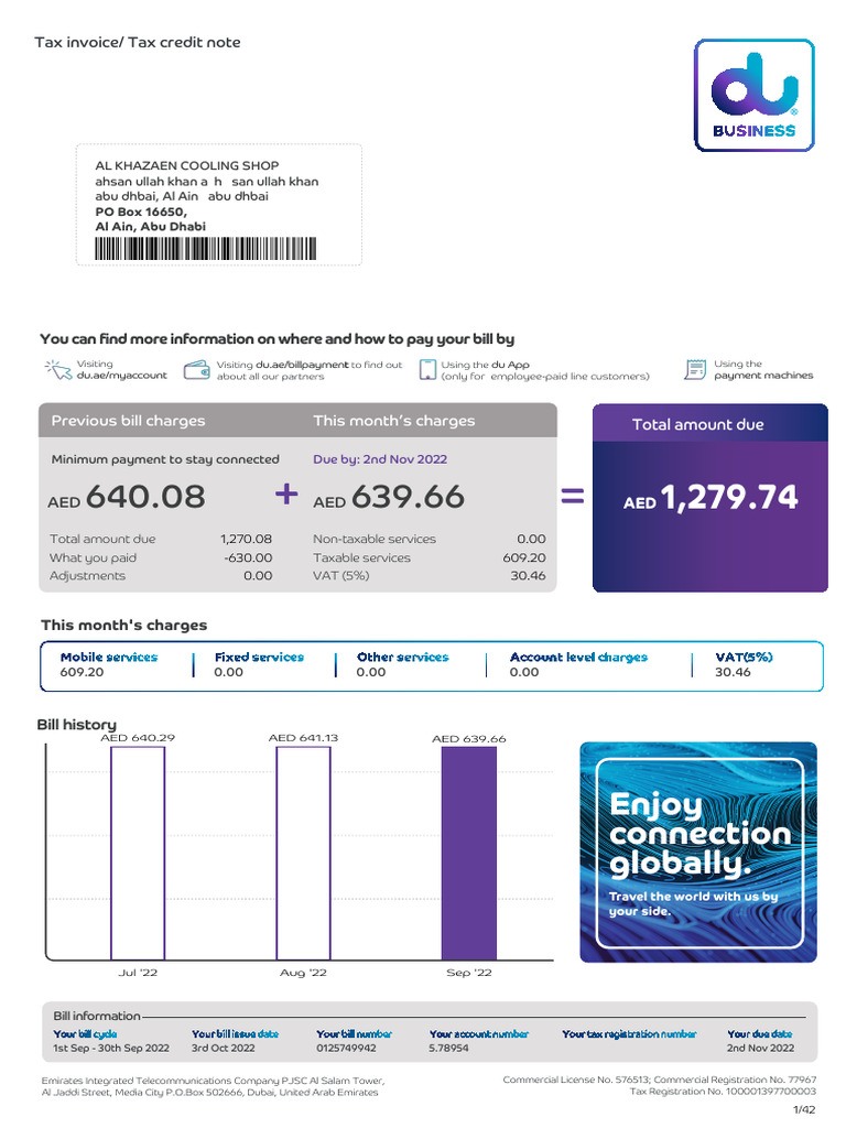 Enjoy Connection Globally.: Tax Invoice/ Tax Credit Note | PDF ...