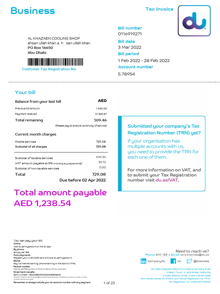0116919271 2 | PDF | United Arab Emirates | Invoice