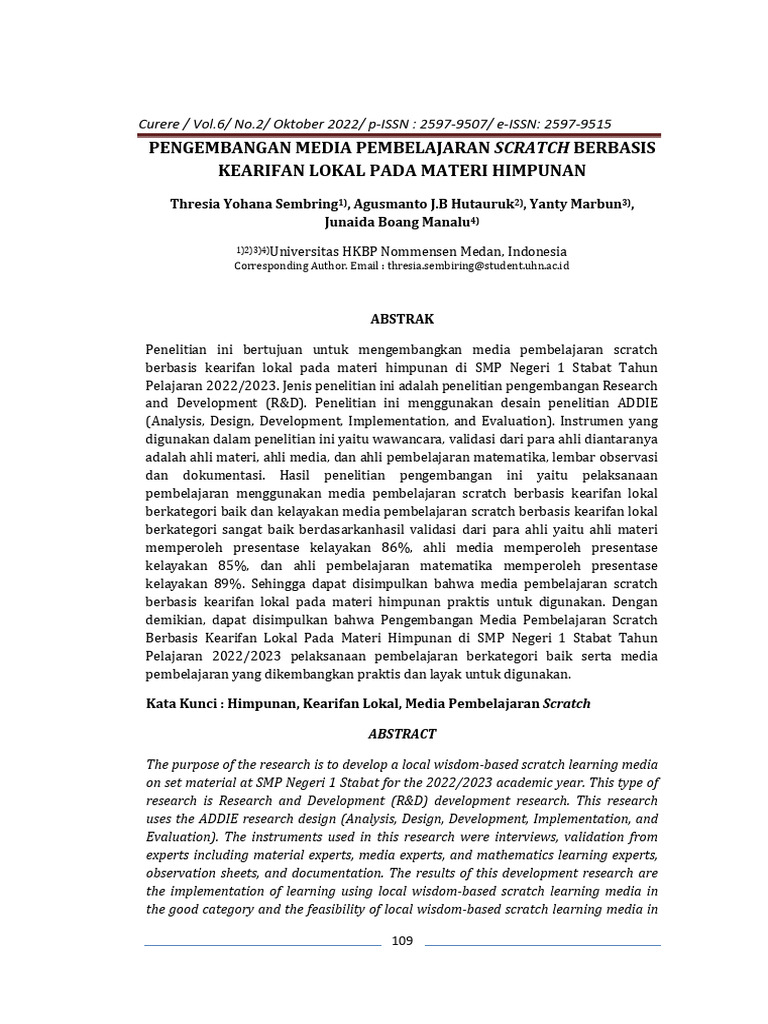 Scratch Materi Himpunan (Jurnal) | PDF | Karier & Perkembangan | Seni