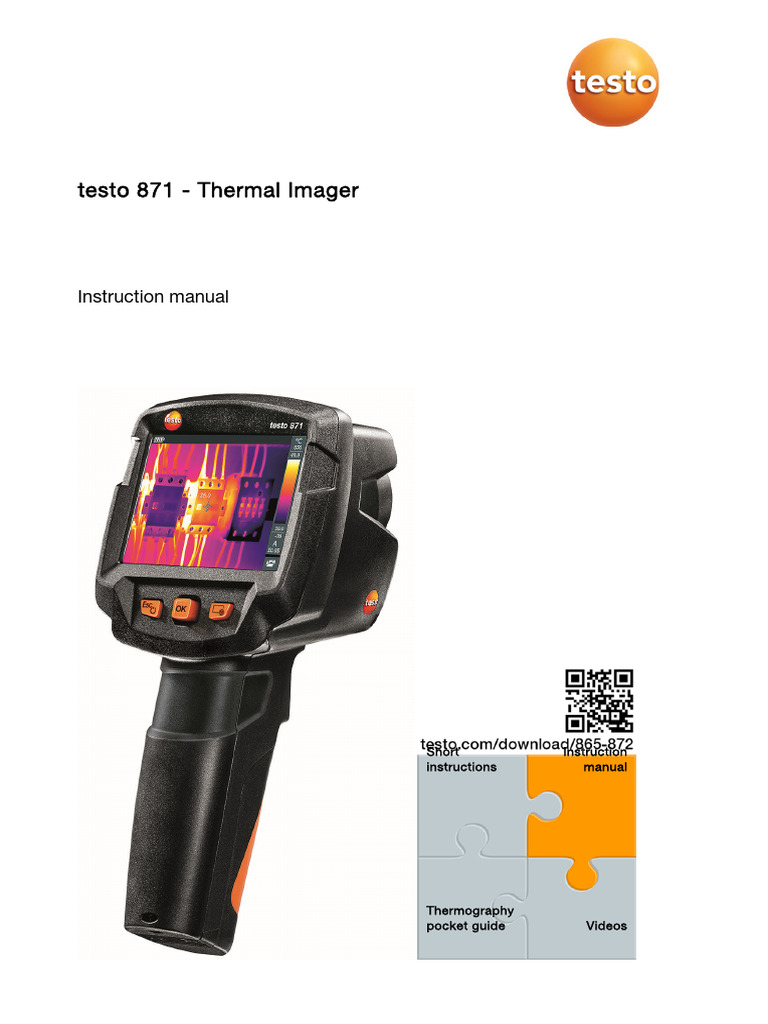 Testo 871 Instruction Manual | PDF | Rechargeable Battery | Infrared