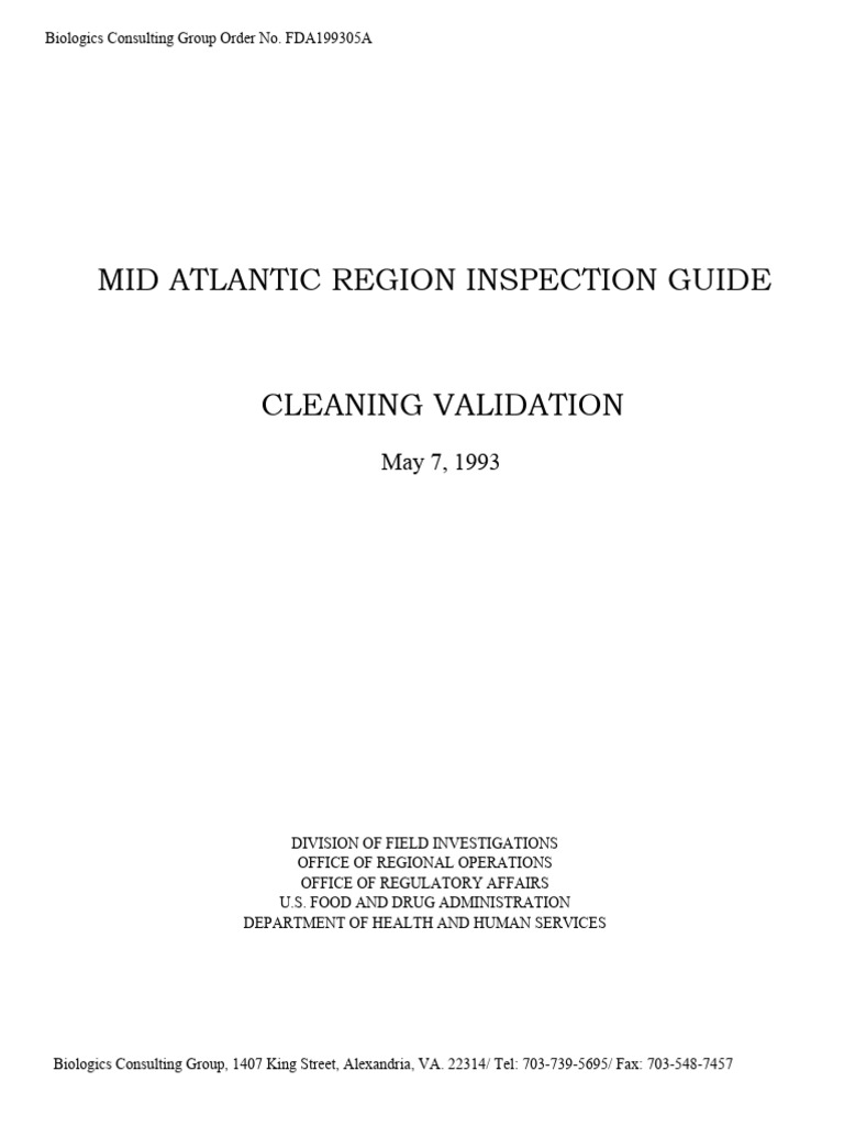 Cleaning Validation Inspection Guide | PDF | Technology & Engineering