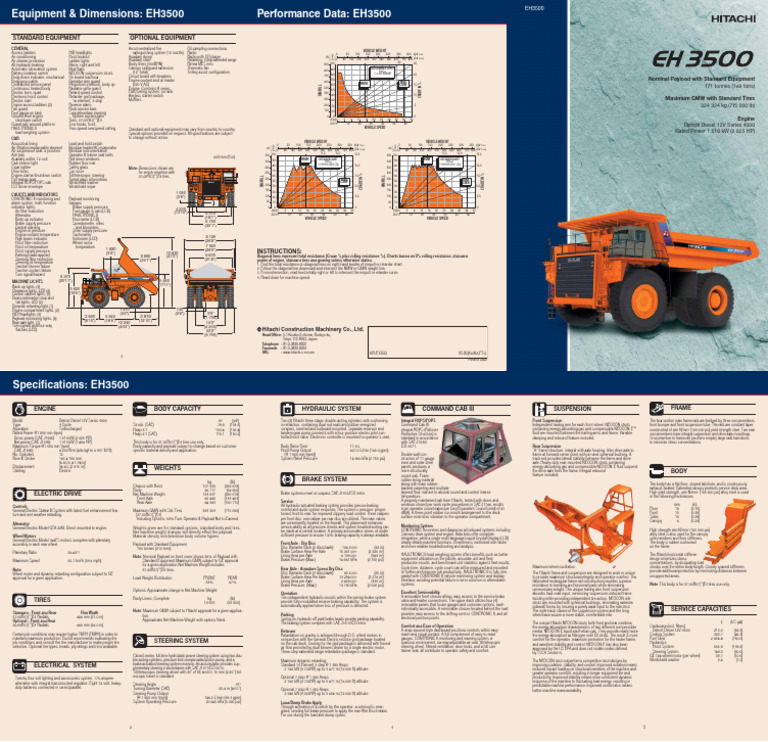 EH3500 Specifications Overview | PDF | Horsepower | Motor Vehicle