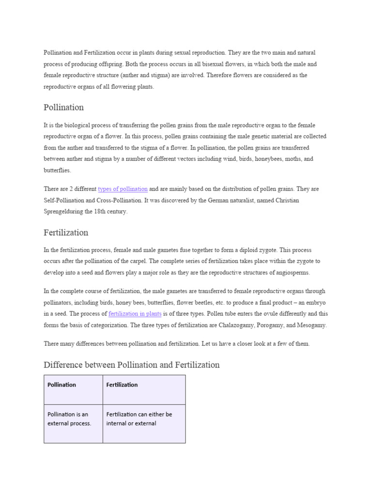 pollination | PDF | Pollination | Flowers