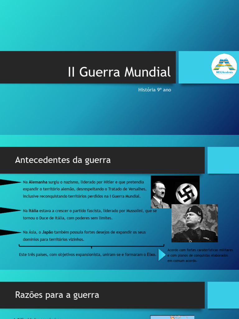 guia de estudo hist 9º ano - II Guerra Mundial | PDF | Aliados da Segunda Guerra Mundial ...