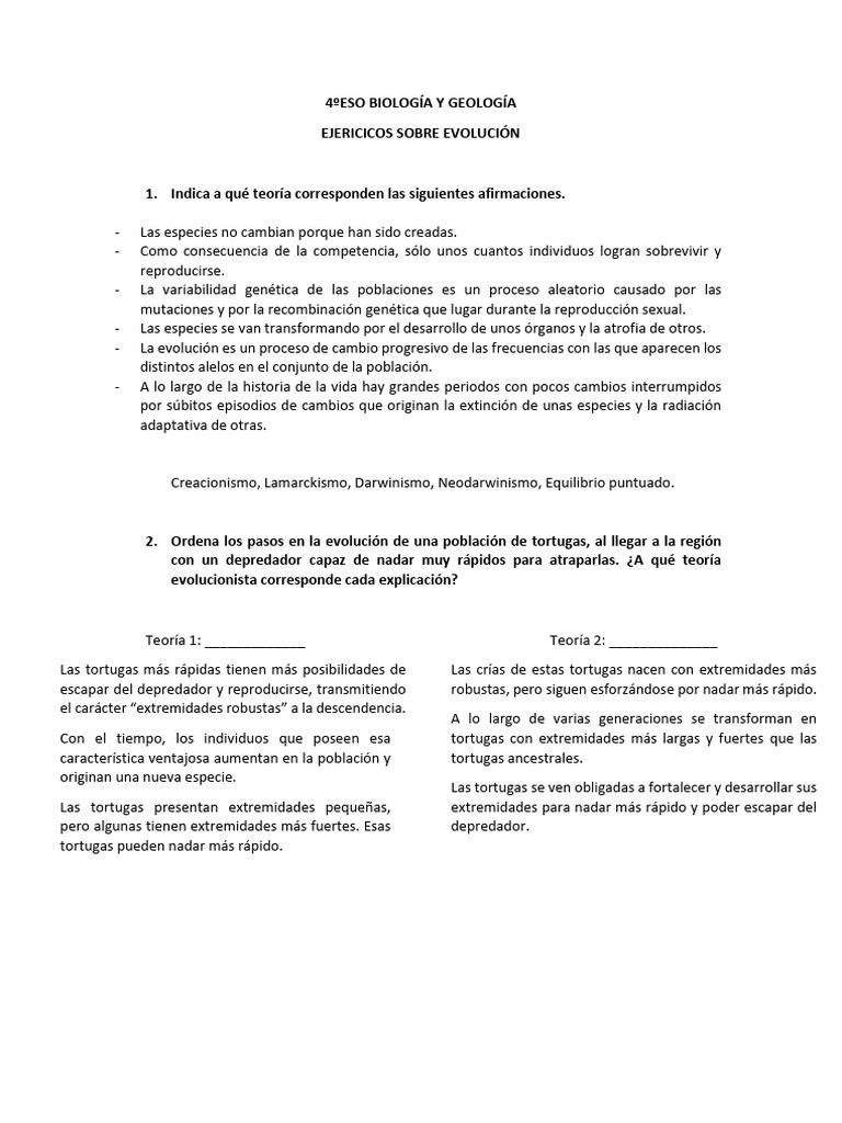 Cuadernillo Evolución | PDF | Evolución | Biología