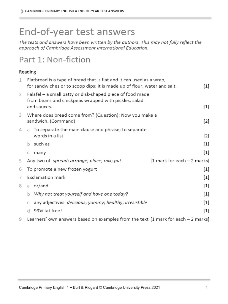 Pri Eng 2ed tr4 End of Stage Ans | PDF | English Language | Linguistics