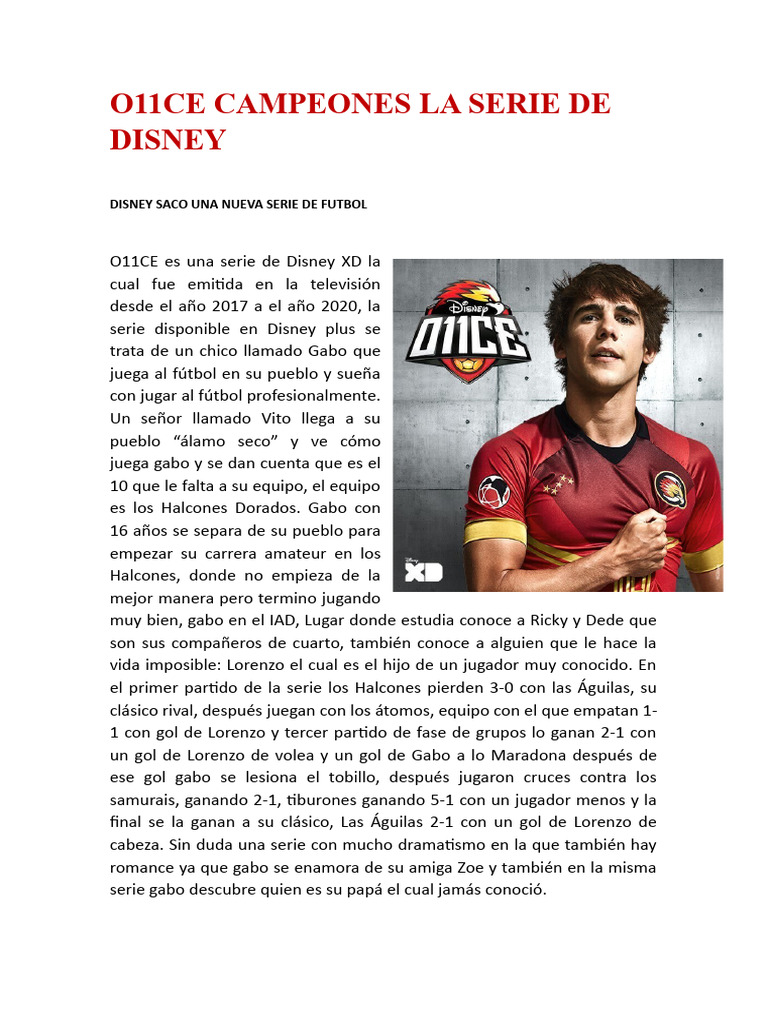 O11CE: La serie de fútbol de Disney | PDF | Deportes y actividades al ...