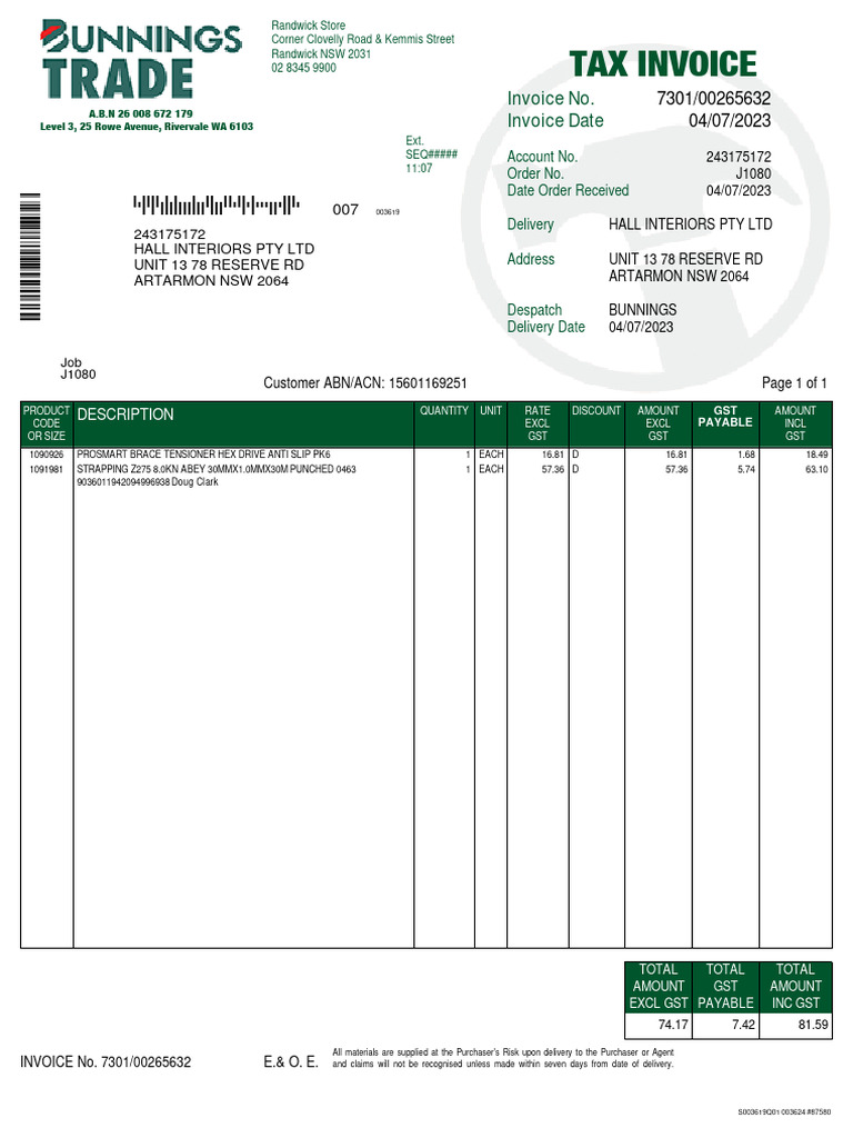 Tax Invoice: Invoice No. Invoice Date | Download Free PDF | Taxes ...