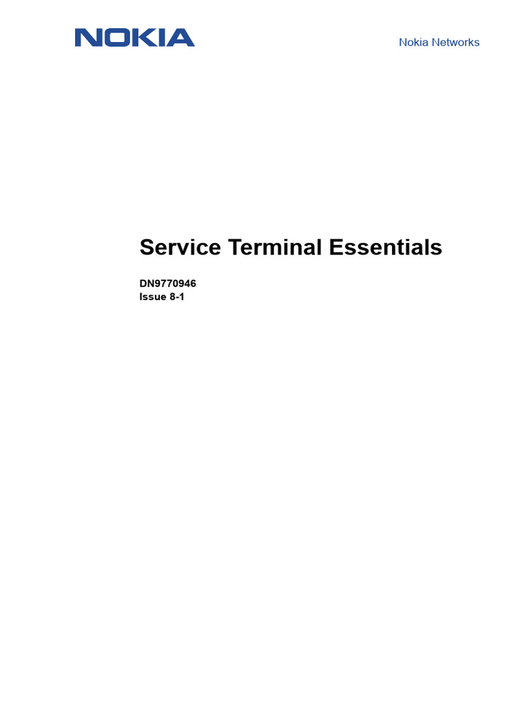 Service Terminal Essentials: DN9770946 Issue 8-1 | PDF | Computer File ...