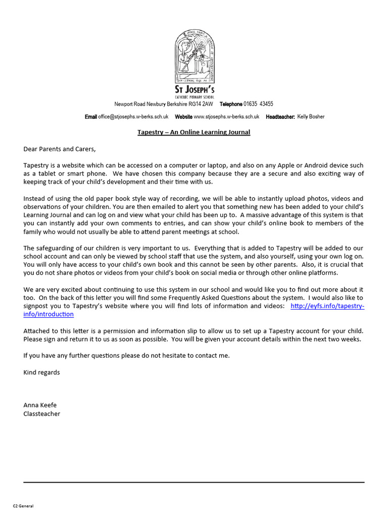 Tapestry Parent Letter | Download Free PDF | Tablet Computer | Social Media