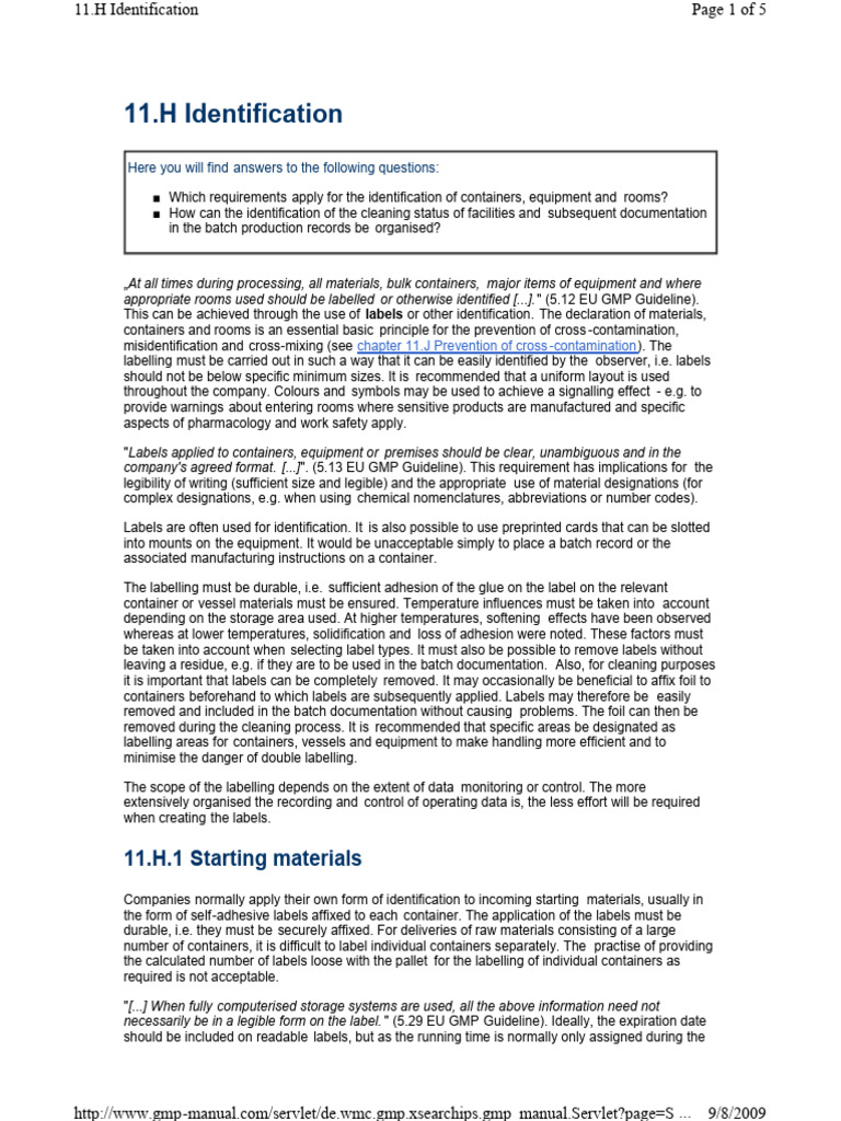 11.H Identification | PDF