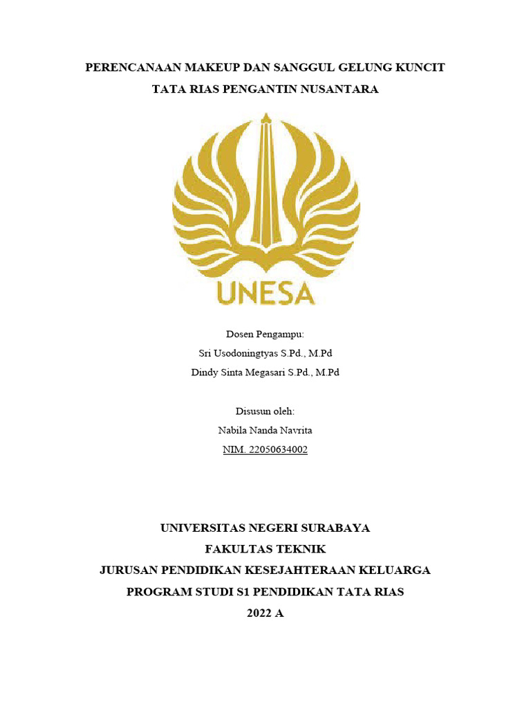 002 - A - Nabila Nanda Navrita - Sanggul Gelung Kuncit | PDF | Karier ...