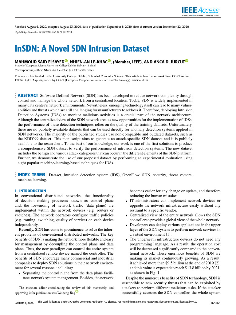 SDN Intrusion Dataset for IDS | PDF | Denial Of Service Attack ...