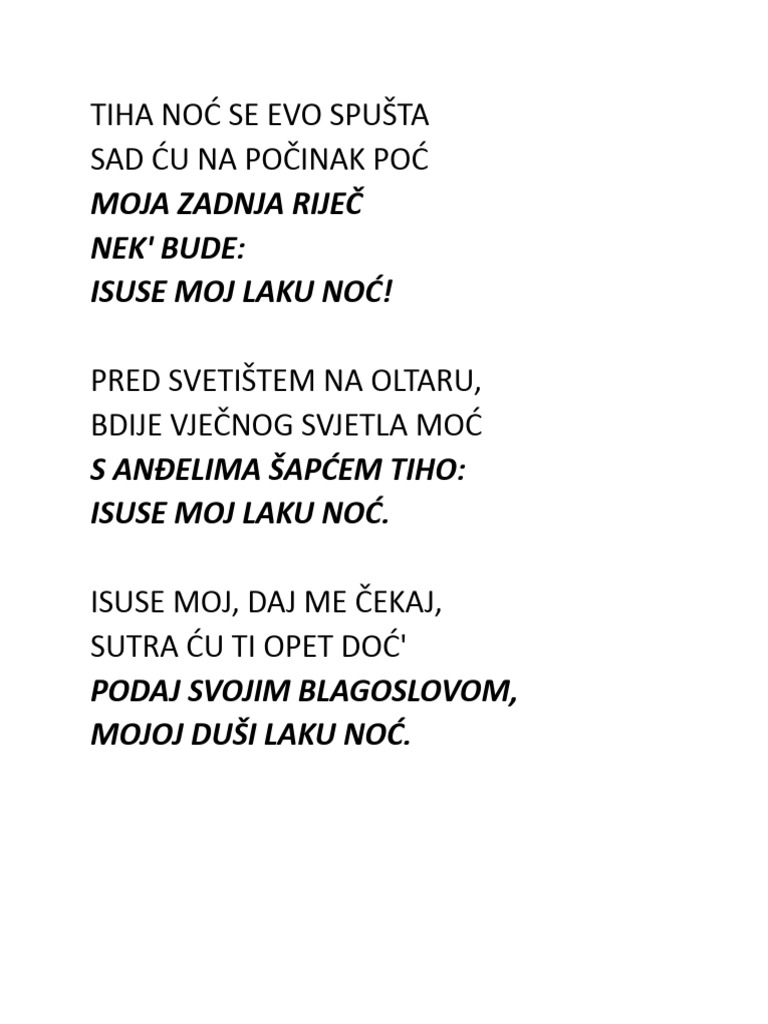 Tiha Noć Se Evo Spušta | PDF