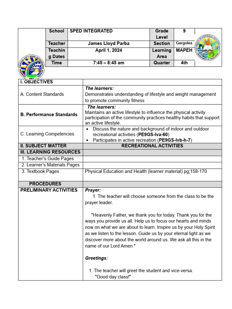 LP Health | PDF | First Aid | Teachers