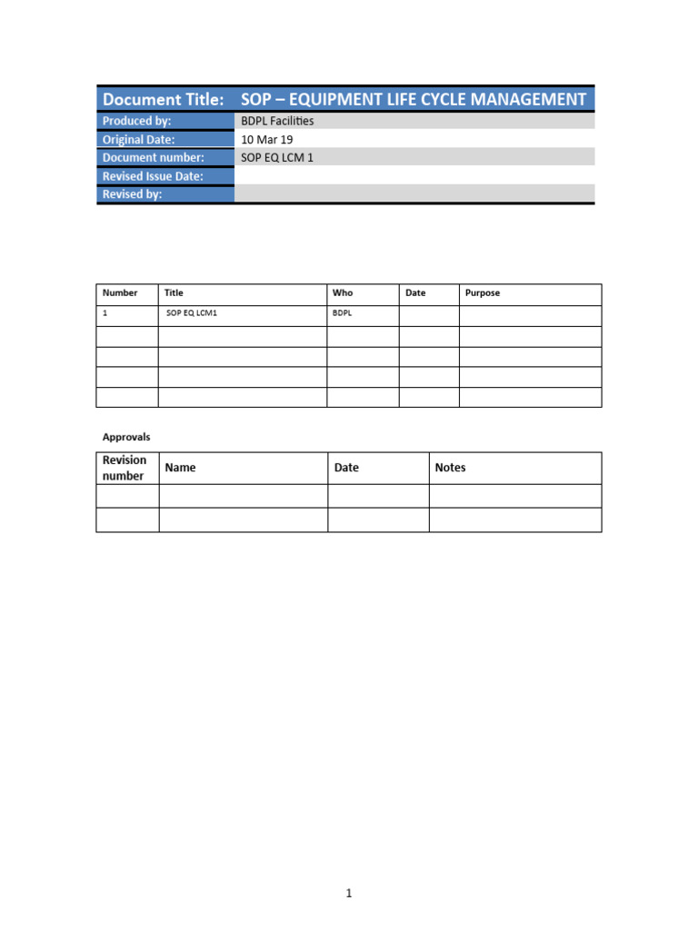 Sop Life Cycle Pdf Life Cycle Assessment Business
