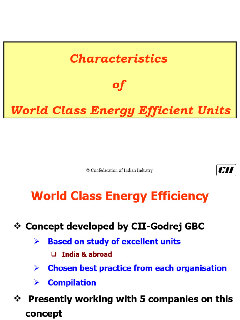 01 World Class EE Units | PDF | Energy Conservation | Economies